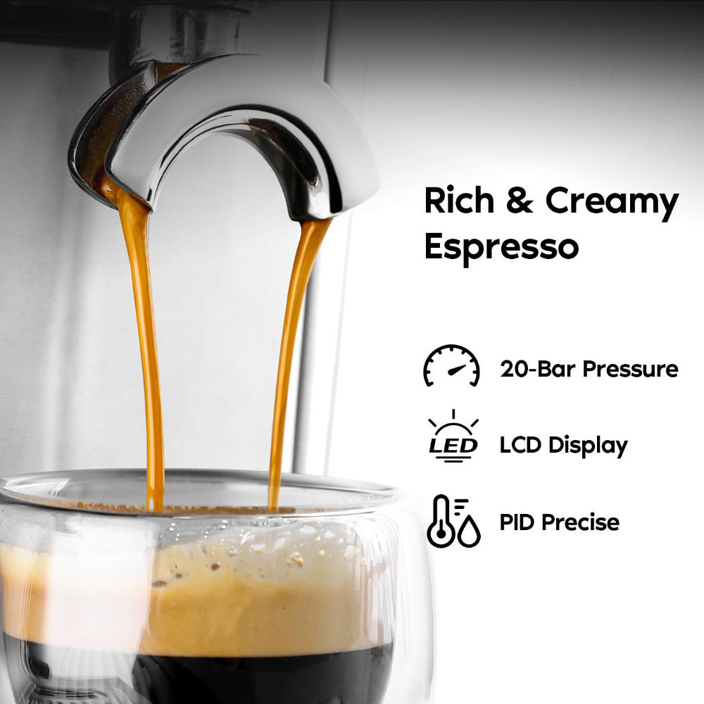 Casabrews All-in-One Espresso Machine with Grinder and Digital LCD Dis ...