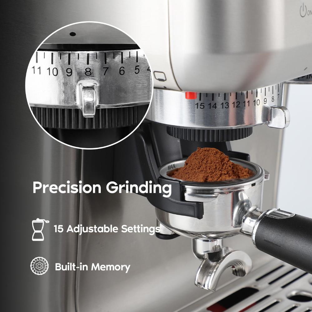 Casabrews All-in-One Espresso Machine with Grinder and Digital LCD Dis ...