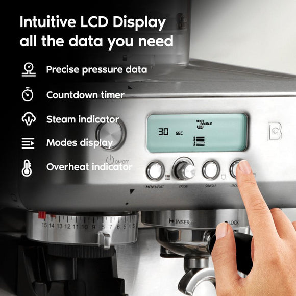 Casabrews All-in-One Espresso Machine with Grinder and Digital LCD Dis ...