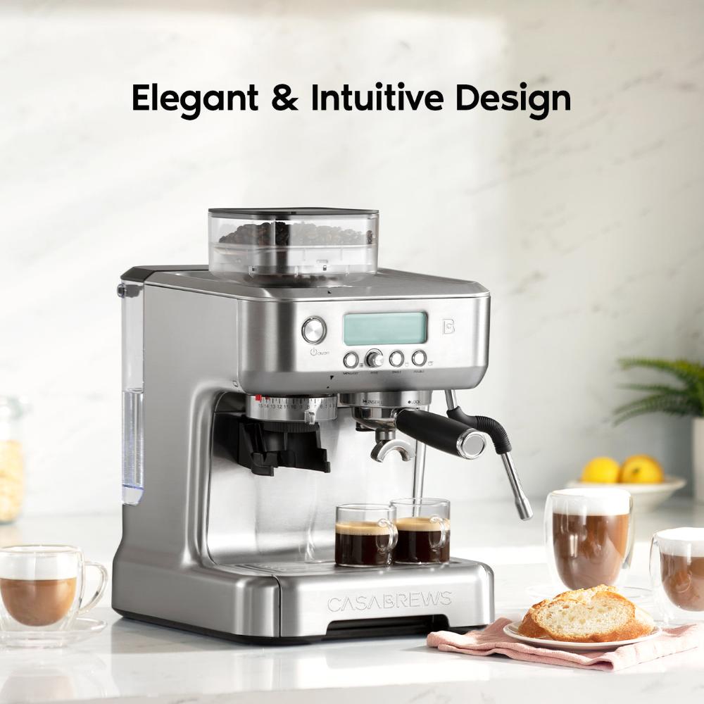 Casabrews All-in-One Espresso Machine with Grinder and Digital LCD Dis ...